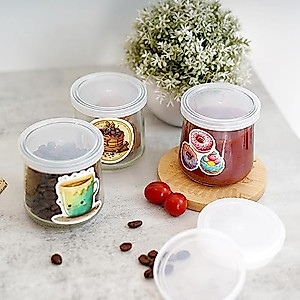 Oui Yogurt Jar Lids, 48 Pcs Oui Yogurt Jar Lids Set, Clear Plastic Jar Replacement Lids Compatible with Oui Yogurt Jars, Lids for Oui Yogurt Jars