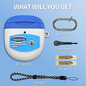 Bose QuietComfort Earbuds II Case, Cute 3D Vaselin Design Silicone Cute Cartoon Protective Headphones for Kids Girls Boys