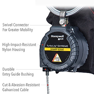 Miller by Honeywell TurboLite Edge Extreme Sharp Edge 9-Foot Twin Personal Fall Limiter with Steel Locking Rebar Hooks (MFLEC2-4/9FT), Gray