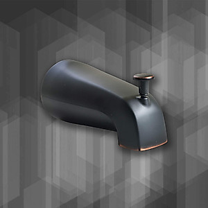 SENTO Slip On Oil Bronze Universal Bathroom Tub Spout with Diverter, Durable Heavy Duty Metal Bathtub Faucet with Shower Diverter - 4 Inches 1/2" Copper Pipe, Oil-Rubbed Bronze