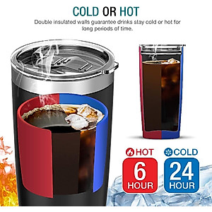 20 oz Stainless Steel Double Wall Vacuum Vasos Travel Cup Tumbler Thermal Coffee Mug Cup With Lid (Light Blue)