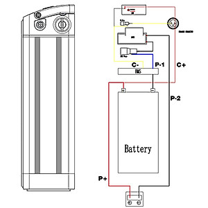 XBERSTAR Battery Box for Ebike 36V/48V Lithium Battery 18650 Large Shell Case Holder Bike (Lotus head three vertical)