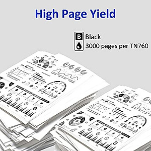 KCMYTONER Compatible Toner Cartridge Replacement for Brother TN760 TN730 TN-760 to use with MFC-L2710DW HL-L2350DW HL-L2390DW DCP-L2550DW MFC-L2750DW Printer - Black 1 Pack