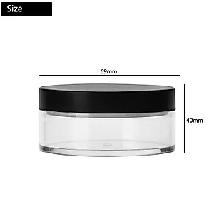 Dele 50g Plastic Empty Powder Puff Case Portable Makeup Case Travel Kit Blusher Cosmetic Makeup Containers with Sifter And Lids (Pack Of 8)