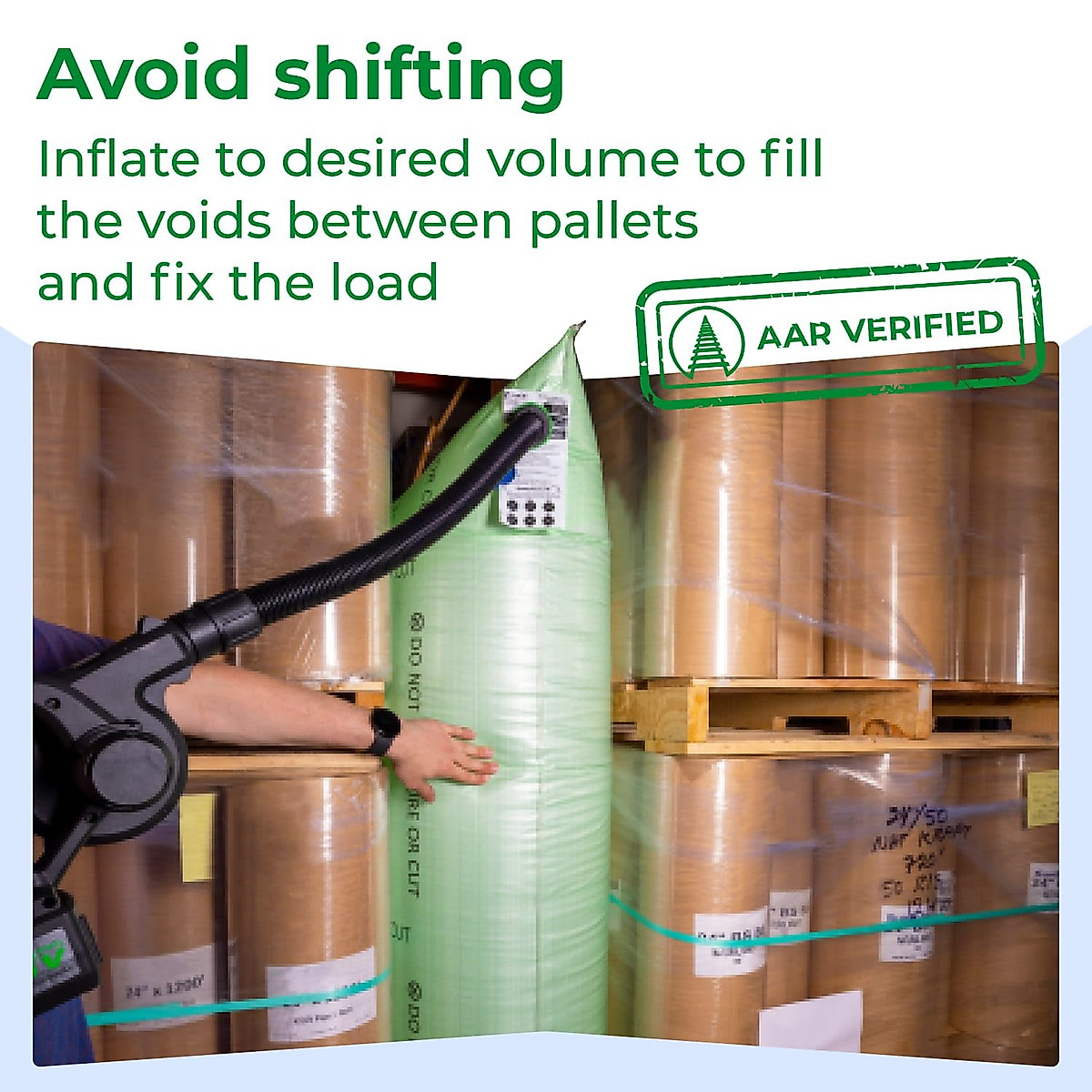 IDL Packaging 48" x 96" Dunnage Airbags, Woven Polypropylene, Level 1 - Fill The Void in Trucks and Intermodal Shipments, Reusable - Load Securement Airbags for Container Stuffing