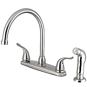 Kingston Brass FB2798YLSP Yosemite 8 Inch Centerset Kitchen Faucet, 8-3/4 inch in Spout Reach, Brushed Nickel