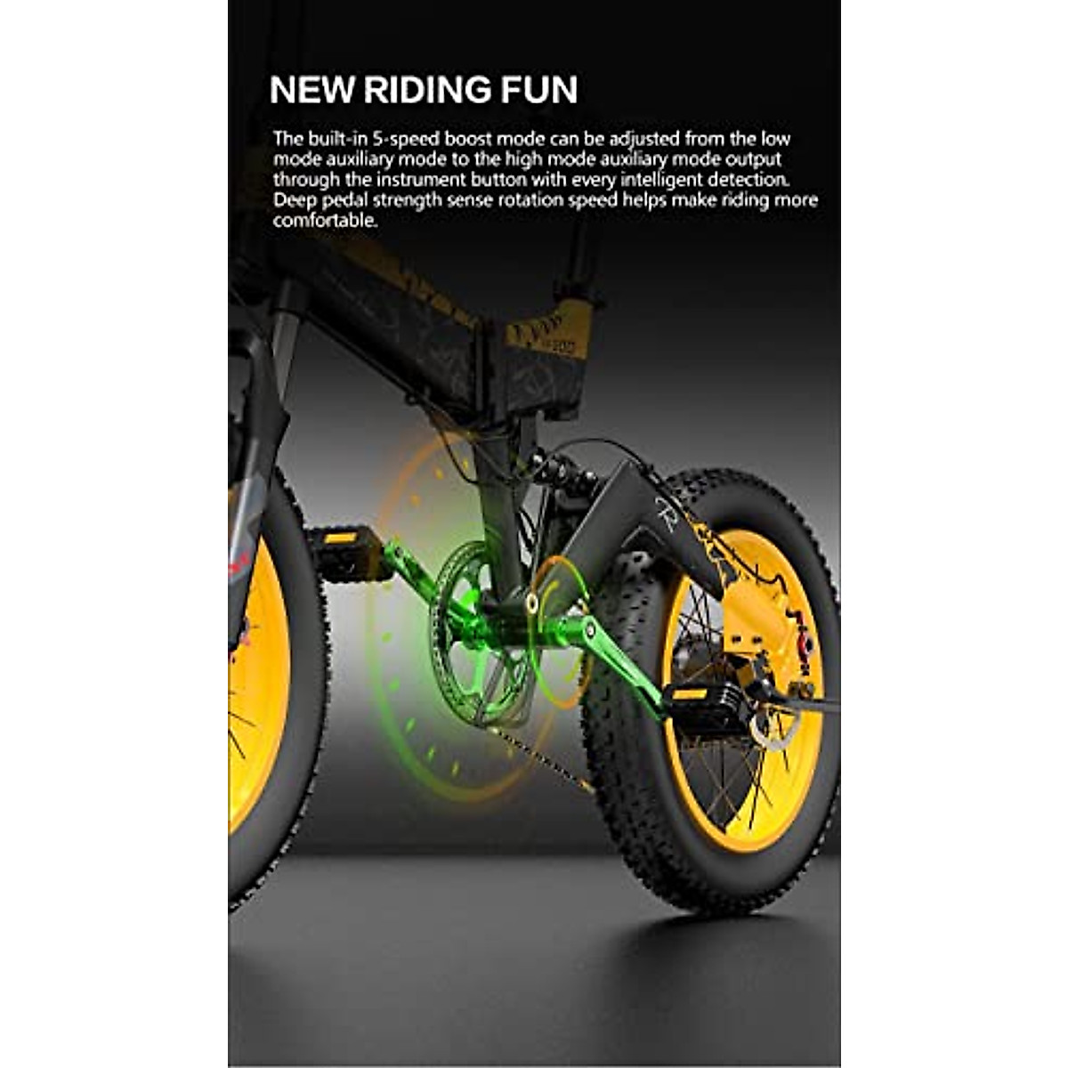 Bezior Electric Bike XF200 for Adults, Foldable 20" x 4.0 Fat Tire Electric Bicycle, 1000w Motor 48V 15Ah Removable Lithium Battery, 25MPH Electric Mountain Bike, Suspension Fork, 7 Speed Gear