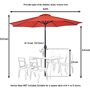 Amevci 9 ft Outdoor Patio Offset Umbrella, Cantilever Umbrella with 8 Sturdy Ribs, Outdoor Table Umbrella with Push Button Tilt Crank Lifting for Garden, Lawn, Deck, Market, Pool & Backyard,