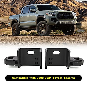 RULLINE 2Pcs Hook Bracket Front Tow Hook D Ring Mounting Bracket Compatible with Toyota Tacoma 2009-2021 Replace 88711