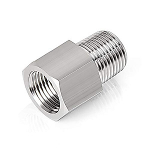 TAISHER 2PCS Forging of 304 Stainless Steel Fitting, Reducer Adapter, 1/4-Inch Male Pipe x 3/8-Inch Female Pipe