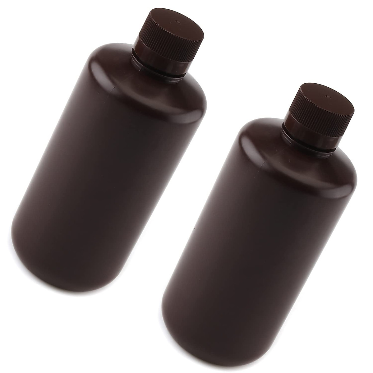 Bettomshin 2Pcs Plastic Lab Chemical Reagent Bottle 1000ml Small Mouth Sample Sealing Liquid Storage Container Brown