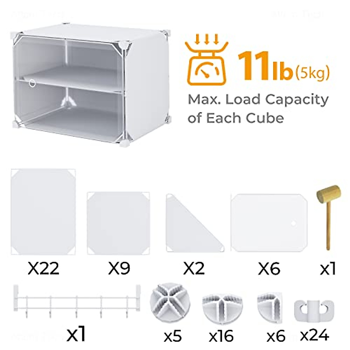 NiHome Stackable Shoe Organizer with Doors - Holds 24 Pairs, Expandable Closet Shoe Rack, Plastic Cabinet with Free-Standing Design for Home, Office and Garage Storage (White)