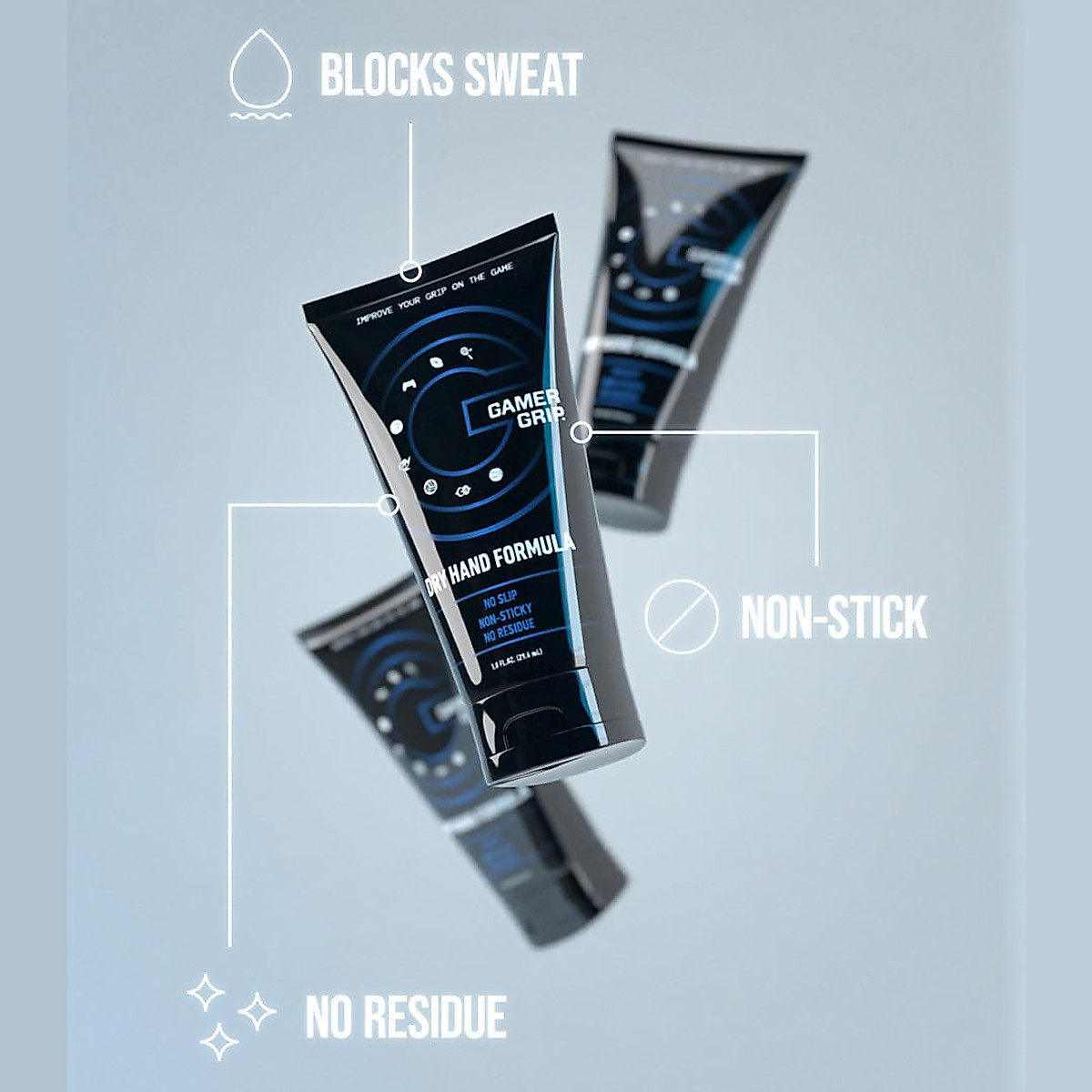 Gamer Grip: Stops sweat on hands & feet - Improves performance - Total Grip Solution endorsed by worlds top athletes in multiple sports + pro gamers. Leading dry hand formula for Hyperhidrosis