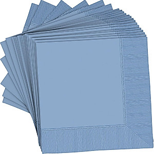 Elegant Pastel Blue 2-Ply Beverage Napkins - 5" x 5" (Pack of 40) - Soft, Absorbent & Durable - Ideal for Events, Parties & Celebrations