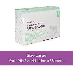 McKesson Extended Wear Underwear, Incontinence, Maximum Absorbency, Large, 56 Count