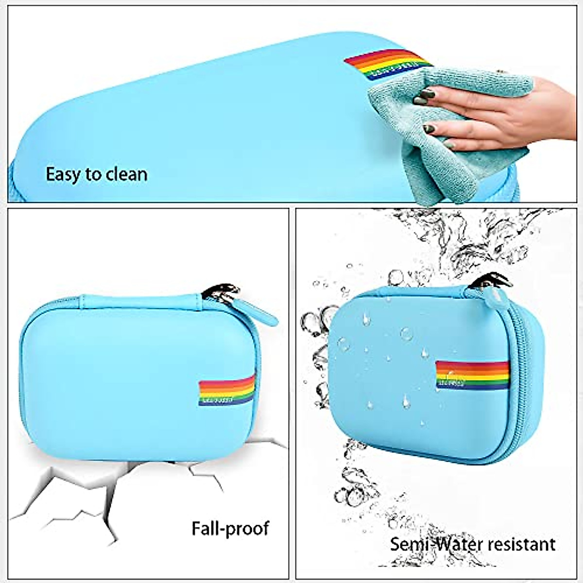 Leayjeen Kids Camera Case Compatible with Goopow/SGAINUL/Gofunly/ArtCWK and More Video Digital Camera Gift - Case for Toy Action Camera and Accessories(Case Only)