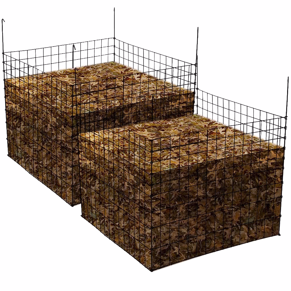 Hicarer 2 Pack Large Outdoor Wire Compost Bin 30 x 24 Inch Garden Compost Bin Container for Lawn Yard and Gardening Waste Leaves Container Fast Creation of Fertile Soil Garden Bed Fencing, Black