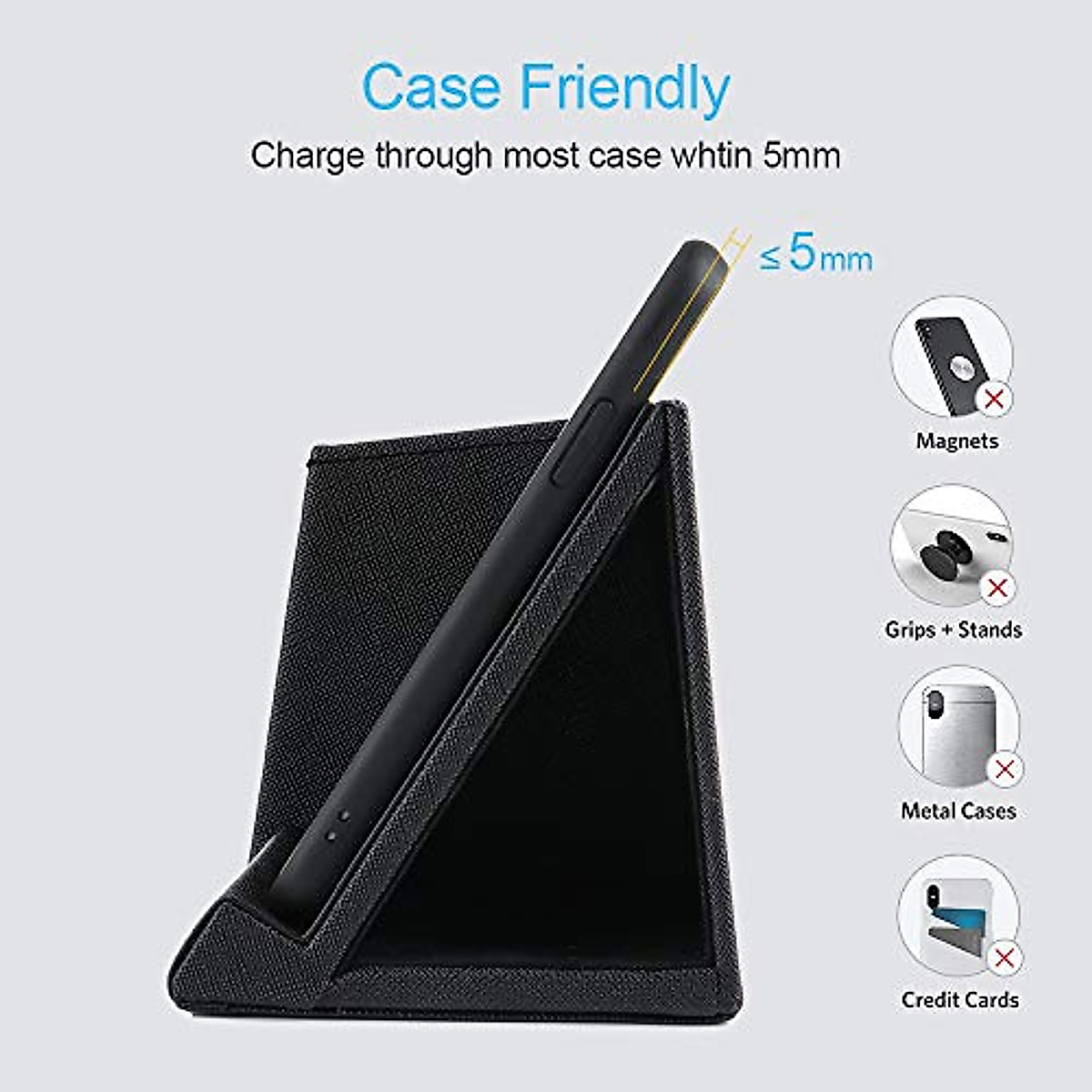 COSOOS Fast Wireless Charger with Desk Organizer, Desk Phone Charger Compatible with 13/13 Pro/13 Pro Max/13 Mini/SE /12/11/XS/8 Plus, Galaxy S21/S20+/S10/Note 10/Note 9/(No AC Adapter)