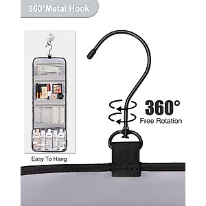 Relavel Toiletry Bag, Travel Hanging Toiletry Bag for Men and Women, Makeup Cosmetic Bag Travel Organizer for Toiletries, Shampoo, Water-resistant Leather and Lining, Full Sized Container Travel Bag