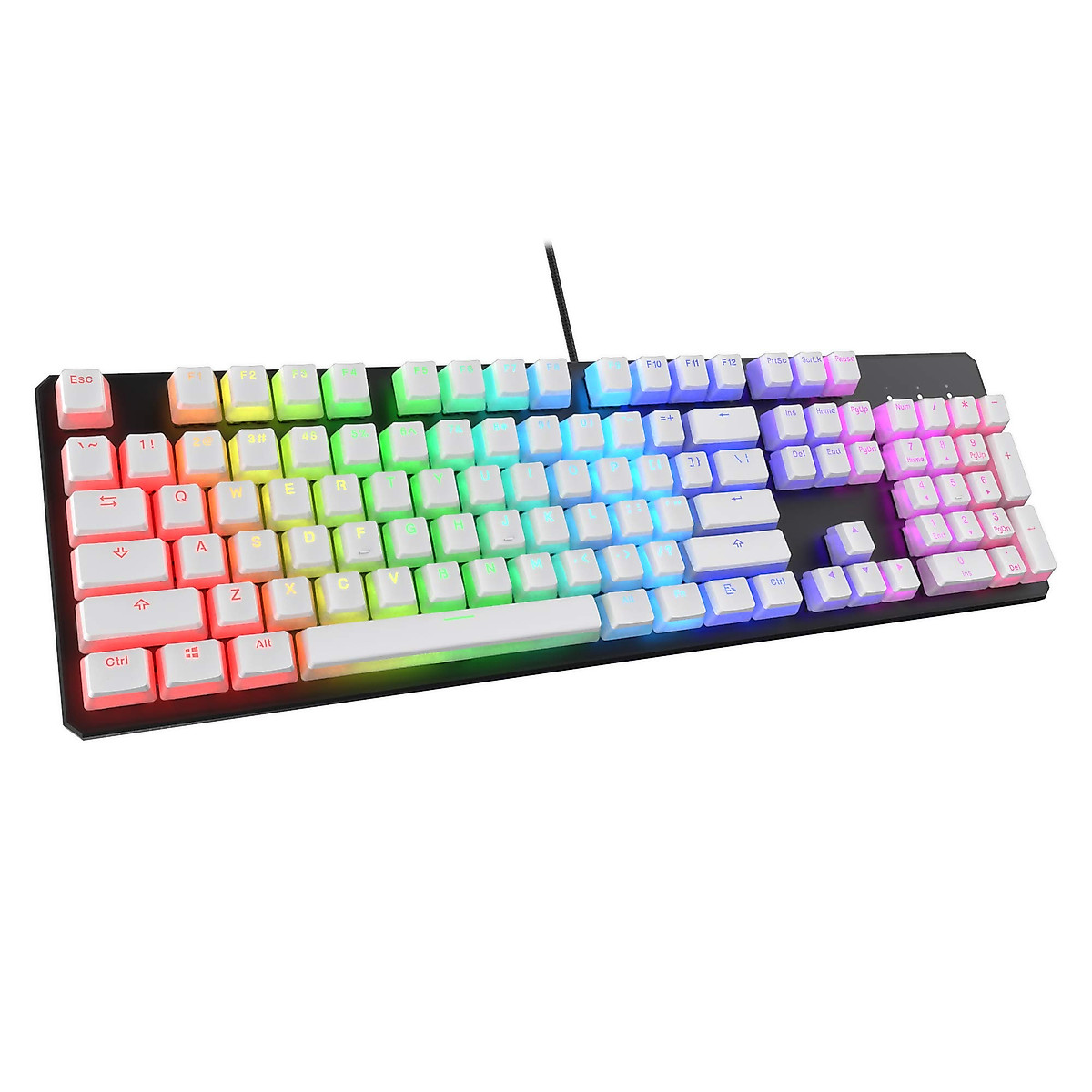 TECWARE Pudding PBT Keycaps Set with Keycap Puller - Full Keys 112 Keys, Double-Shot for Mechanical Keyboards, OEM Profile, Clear and White Jelly-Style Gaming Keycaps, for Phantom Phantom+ (US, ANSI)