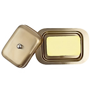 Zoie + Chloe Stainless Steel Butter Dish with Easy to Hold Lid