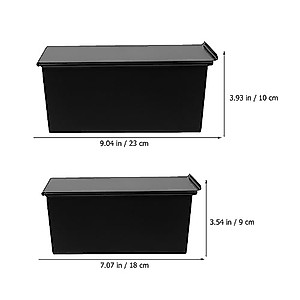 Kichvoe Sandwich Bread Pullman Loaf Pan with Lid 2pcs Non- Stick Bread Pan Toast Box Molds with Cover for Oven Baking Food Serving Tool for Home Kitchen Black Italian Bread