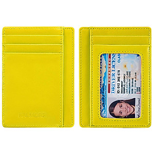 KALMORE Women's Credit Card Holder, Yellow, One Size