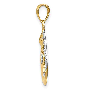 14k and Rhodium D/C Moon Stars and Sun Pendant QM2867