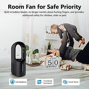 CONBOLA Desk Fan Portable, Aromatherapy Function, Battery Operated Lasting 17 Hours,11.8 Inch Tower Fan with 3speeds, Quiet Cooling,Standing Floor Fans for Office, Home, House (Black)