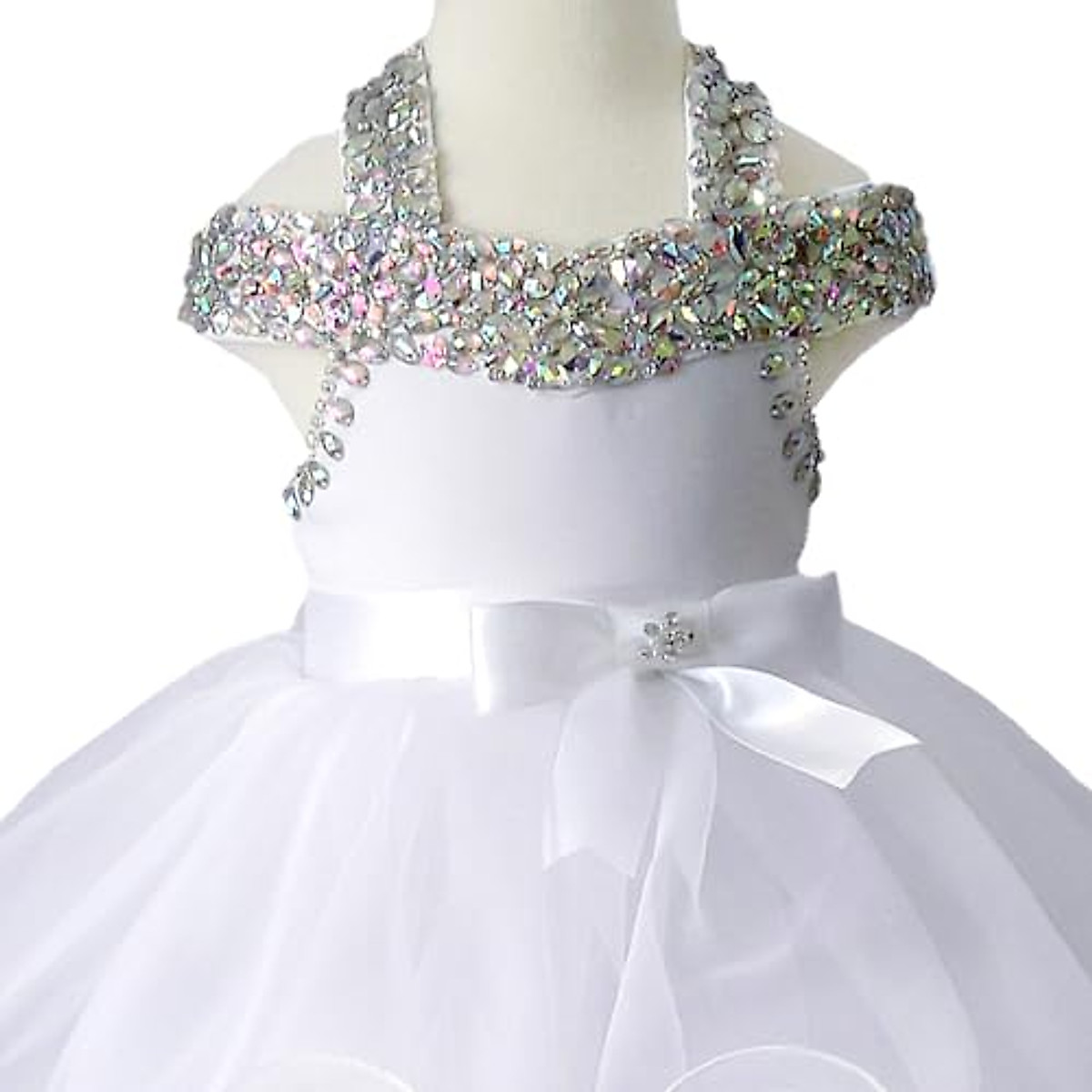 Jenniferwu G081D Infant Toddler Baby Newborn Little Girl's Pageant Party Birthday Dress White Size 3T