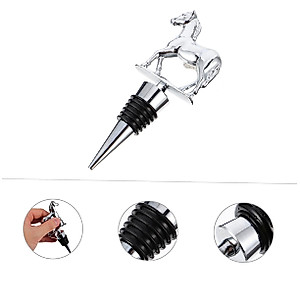 UPKOCH 3 Pcs Cork Champagne Preserver Wine Bottle Plug Wine Bottle Cap Horse Metal Plug Bottle Plug Bottle Metal Stopper Silver Preserver Cork Alloy Wine Preserver Pump Wine Bottle Plug