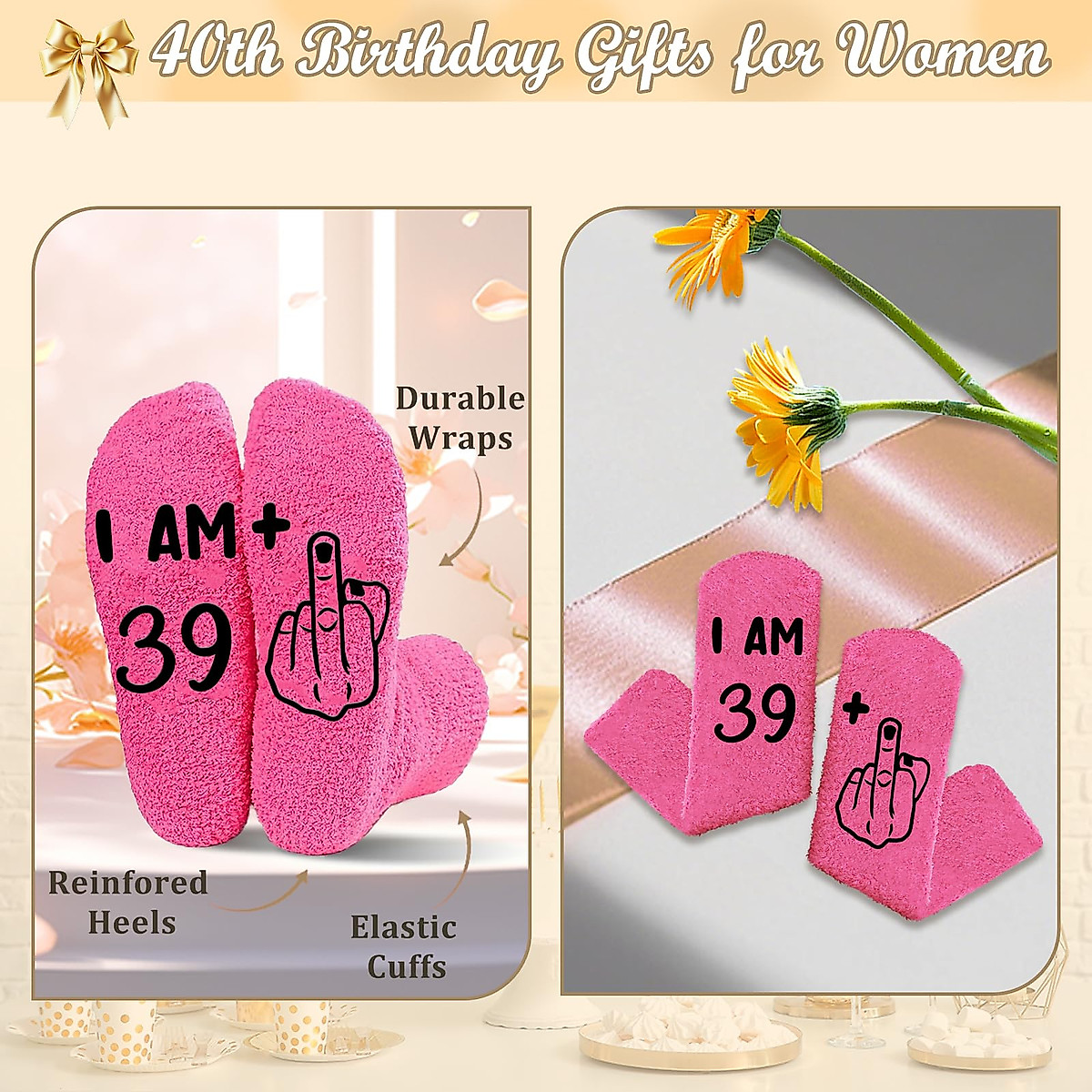 40th 1985 Birthday Gifts for Women, 40 Year Old Birthdays Gift for Woman, Cool Happy Birthday Decorations Presents Basket for Female Turning 40, 40th Fabulous Tumblers Bracelet for Her Mom Wife