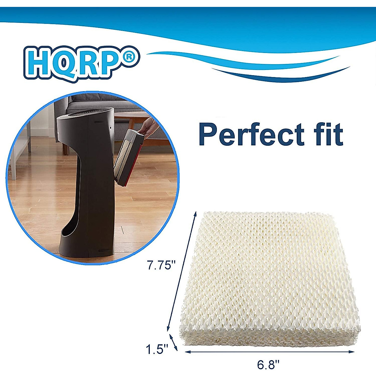HQRP 2-Pack Wick Filter Replacement for Honeywell Filter T HFT600 / HFT600PDQ Compatible with Honeywell HEV615 HEV620 HEV600 Series Top Fill Cool Mist Humidifiers