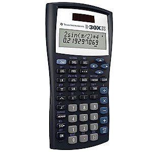 Texas Instruments TI-30XIIS Scientific Calculator, Black with Blue Accents