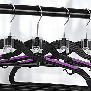 Mlici Hanger Hooks Space Saving, 70 Pack Clothes Hanger Connector Hooks, Transparent Stackable Clothes Hangers with Hooks for Closet Organizer (Clear)