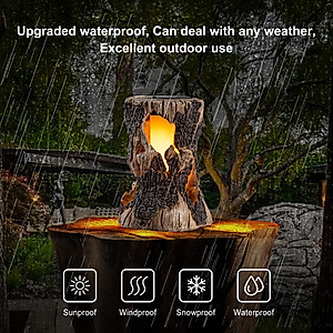 Fire Lights Outdoor Flickering, Solar Lights Outdoor Garden, Flickering Flame Solar Stump Light , Patio Lights Outdoor Waterproof , Solar Flame Lights Outdoor, Fake Campfire