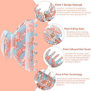 WILLBOND 6 Pieces Medium Hair Claw Clips for Thin Hair 2.6 Inch Tortoise Shell Clip Banana Jaw Hairpin French Style Barrettes Head Accessories for Women Girls(Cute Patterns)