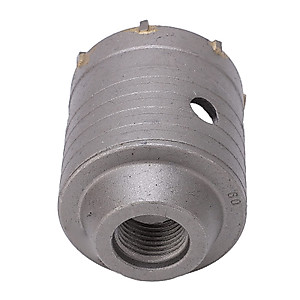 Carbide Hole Saw Drill Bit, 60mm Carbide Hole Saw Concrete Core Drill Bits, Hole Saw Kit Hollow Drill Pipe Drilling Reamer for Wall Stone Concrete Bricks Tungsten Tips Hollow Hole Cutter for Brick