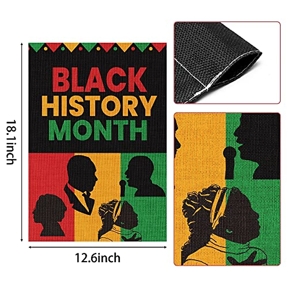D1resion Black History Month Garden Flag African American Country Celebration Festival Decorations Burlap Front Yard Flags Double Sided Print Vertical House Flag for Home Outdoor Lawn 12.6 X 18.1 In