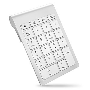 Foloda Bluetooth Wireless Number Pads: 22 Keys Wireless Financial Accounting Numeric Keypad, External 10 Key Numpad Numbers Keyboard for Laptop Computer Surface Pro Notebook Desktop (NO Receiver)