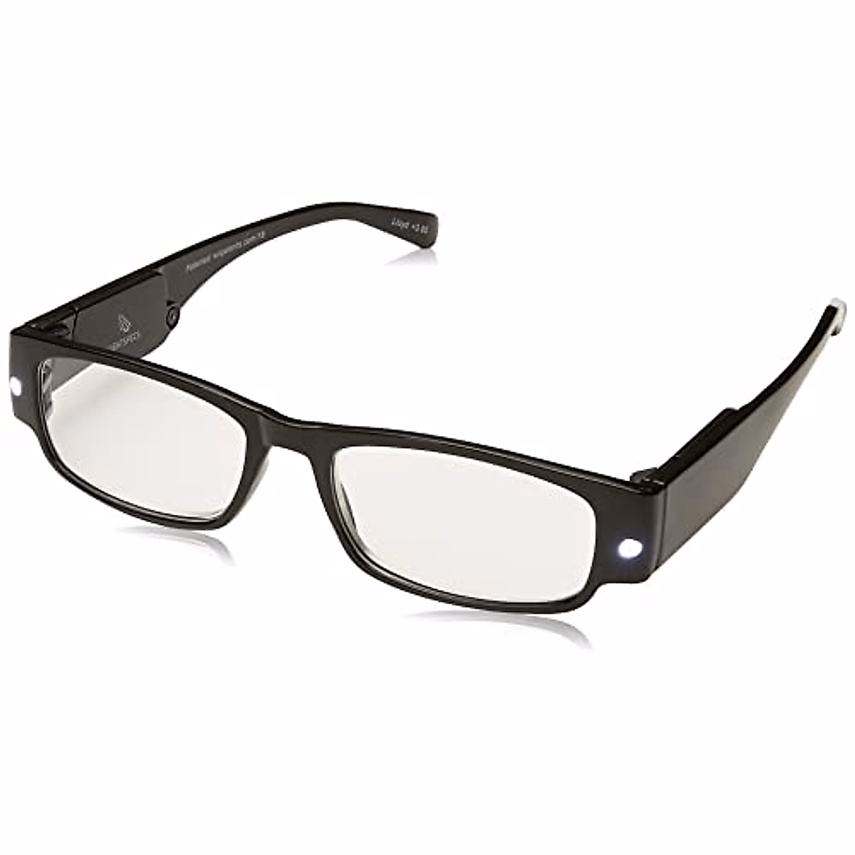 Foster Grant Mens Lloyd Lightspecs Lighted Glasses Reading, Black/Transparent, 59 Mm US