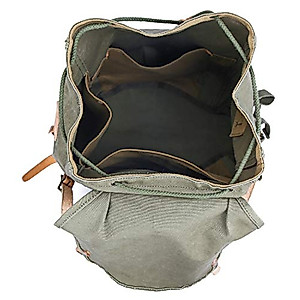 Gootium Canvas Backpack - Vintage Military Rucksack Travel Dayack, Green