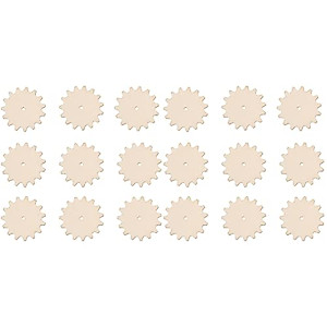 Veemoon 20 Pcs Wooden Steampunk Gear DIY Wood Craft Unfinished Gear Wheels Wood Cutout for Crafts Wooden Slice Shape Unfinished Wooden disc Nativity Crafts Christmas Wooden Circle Bamboo