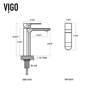 VIGO Norfolk 10.75 inch H Single Hole Single Handle Bathroom Faucet in Matte Black - Vessel Sink Faucet VG03027MB