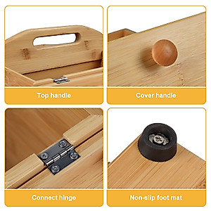 Adolfo Design Wooden Sewing Box Organizer for Sewing Supplies,Sewing Crafting Hobby Storage Box, 3 Tier Drawers for Craft Tools, Needles Assorted