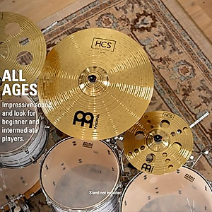 Meinl 12" Trash Stack Cymbal Pair with Holes - HCS Traditional Finish Brass for Drum Set, Made In Germany, 2-YEAR WARRANTY (HCS12TRS)
