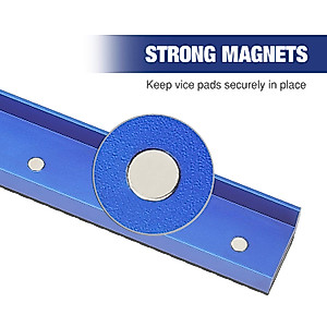 WORKPRO 2-Pair Vise Jaw Pads, Magnetic Vice Jaw Covers Protectors, 5-1/2 inch Multi-Groove Jaw Pads and 6 inch Aluminum Pads Set