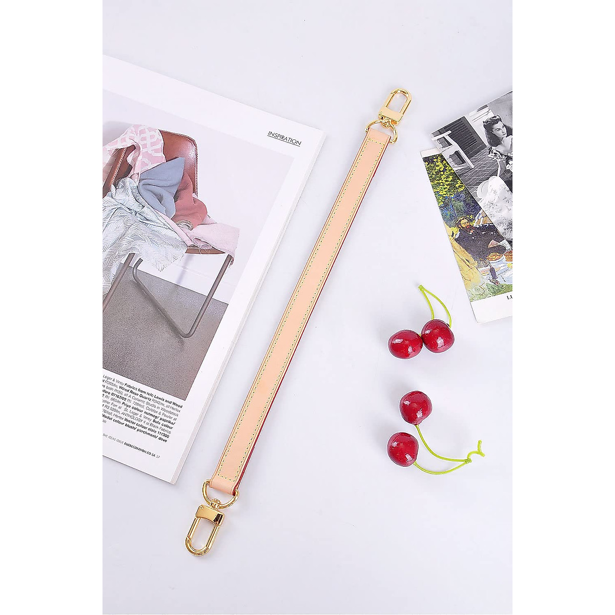 Genuine Leather Plain Strap Replacement Top Handle Leather Strap for Handbag (Yellow, 26 in)