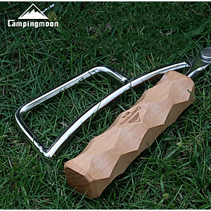 CAMPINGMOON Stainless Steel Fireplace Firewood Tongs MS-42