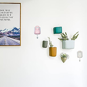 NUANNUAN 4 Pieces Coat Hooks Cute Cat Shape Punch Free Adhesive Hooks, Plastic Creative Home Storage Utility Wall Decorations Hanger Holder for Hanging Hat Towel Backpacks Key Scarf Bags